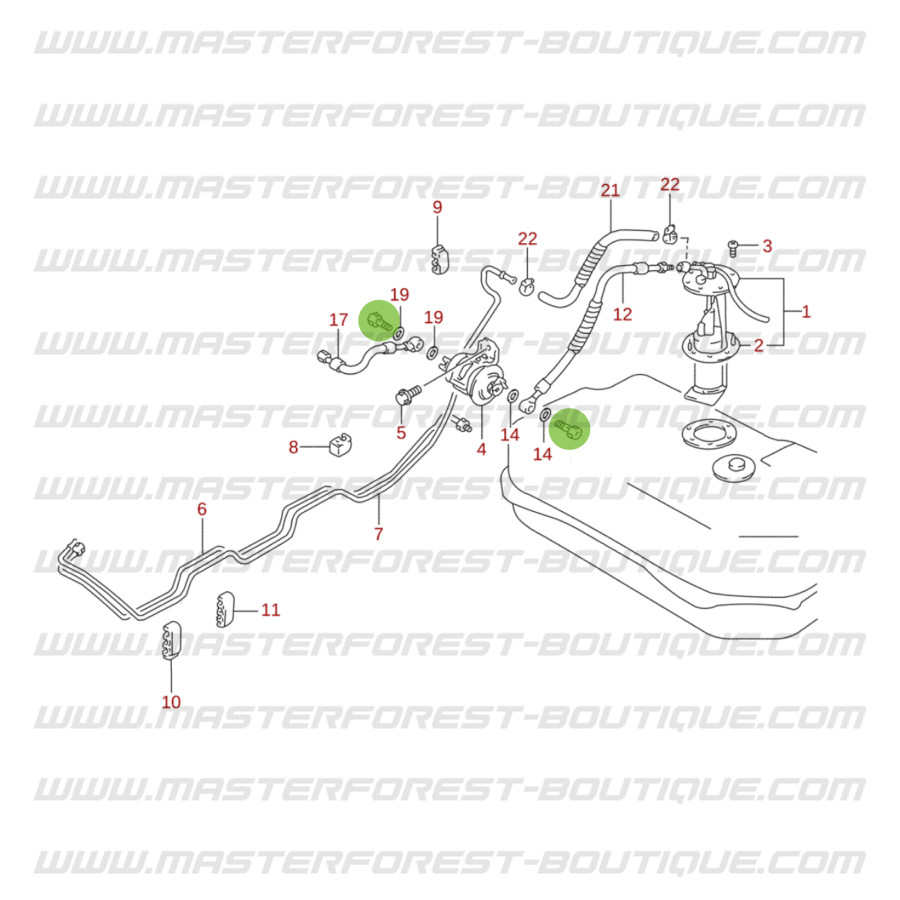 Banjo bolt for Suzuki Santana Vitara 1.6 fuel filter injection
