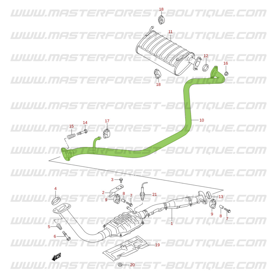 Transitional exhaust pipe, Suzuki Jimny 1